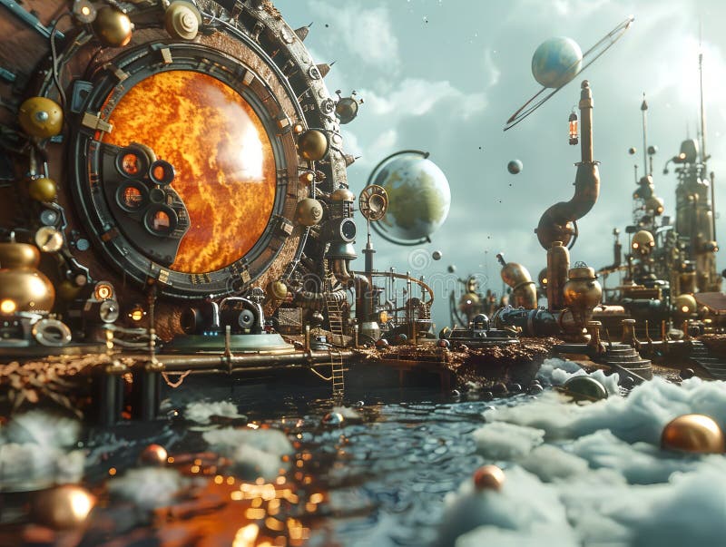 Captivating Celestial Sphere a Mesmerizing Futuristic Sci Fi Landscape ...