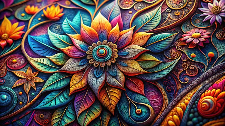 Intricate Charcoal Drawing Pattern on Paper Abstract Line Art Design ...