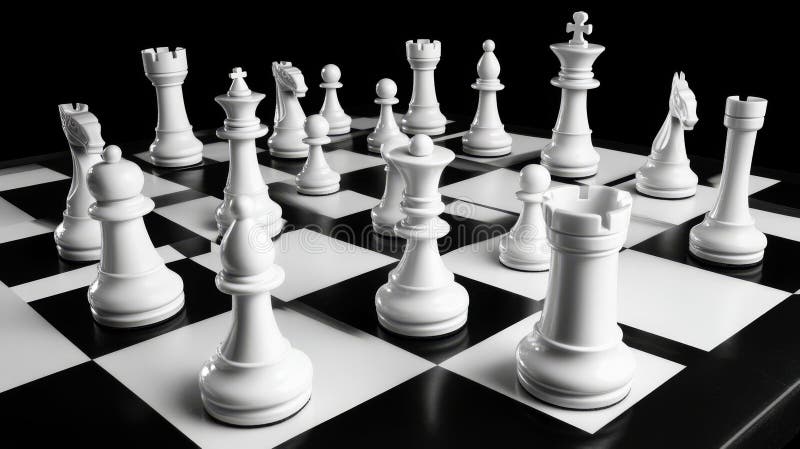 Diverse Chessboard with White Pawns and Pieces a Captivating Chess ...