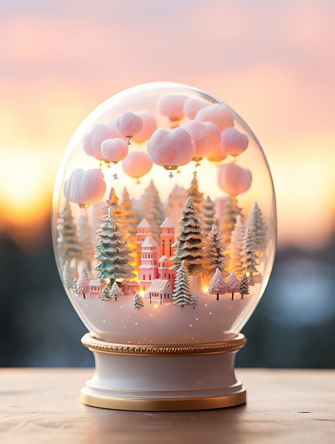 Captivating Christmas Magic Ball with Winter Wonderland Inside Stock ...