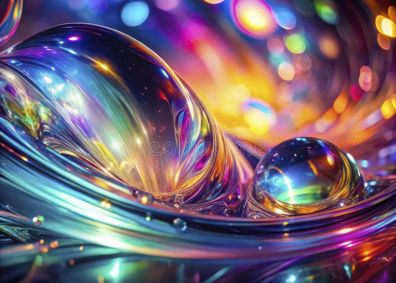 A Captivating Chromatic Hologram a Digitally Created Long Exposure Background Featuring ...