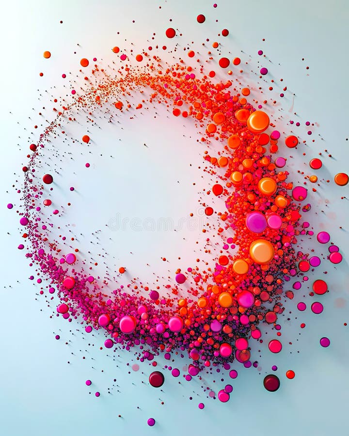 Colorful Circular Arrangement of Vibrant Dots Creating a Stunning ...