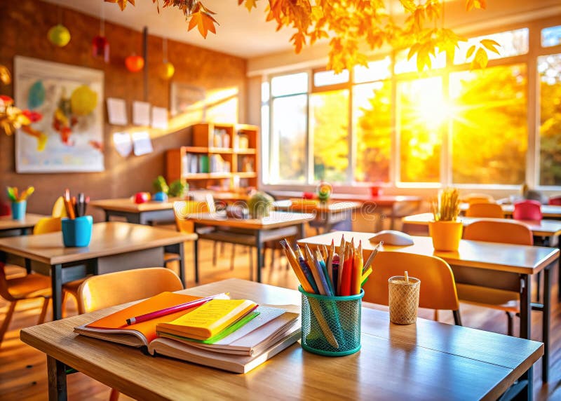 Inspiring BacktoSchool Classroom Background Sharp Focus Versatile ...