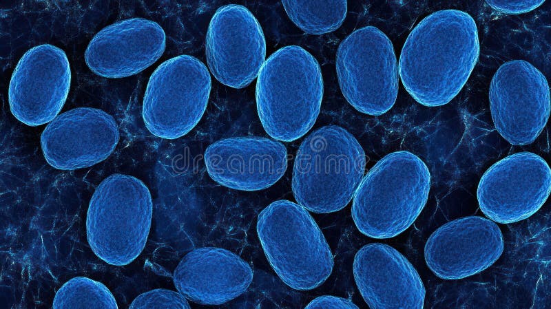 Close-Up of Blue Bacteria in Microscopic View for Backgrounds Stock ...