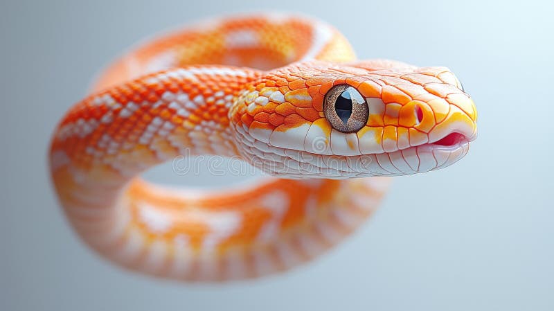 Captivating Close Up of a Bright Orange Snake Displaying Nature& X27;s ...