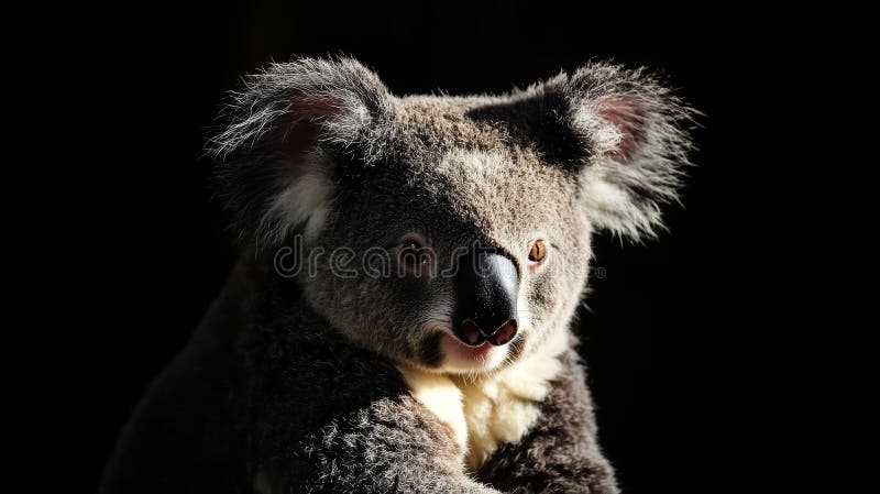 Close-up of Koala S Face, with Its Bright Eyes and Fluffy Fur Visible ...