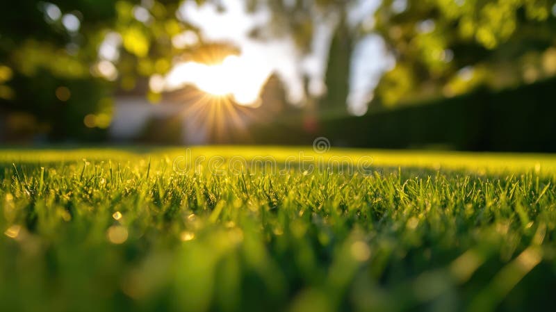 Captivating Close-Up of Grass in the Sunshine. Stock Illustration ...