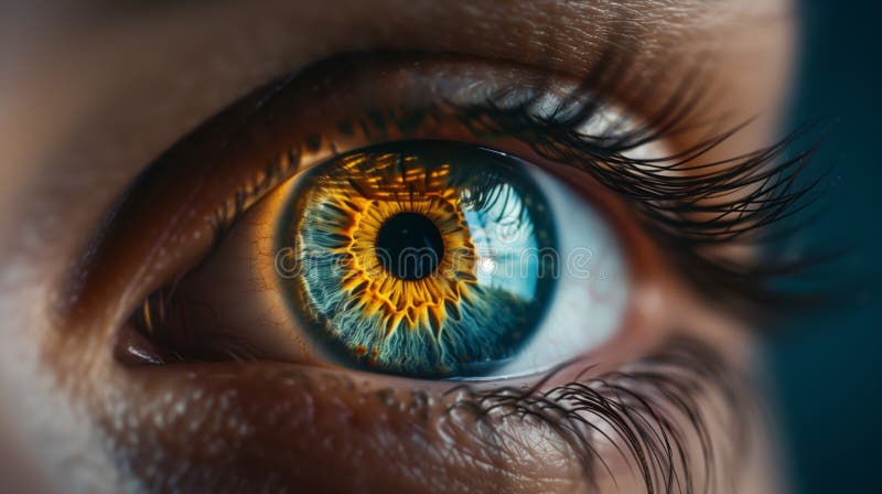 A Captivating Close-up Image of a Human Eye Stock Illustration ...