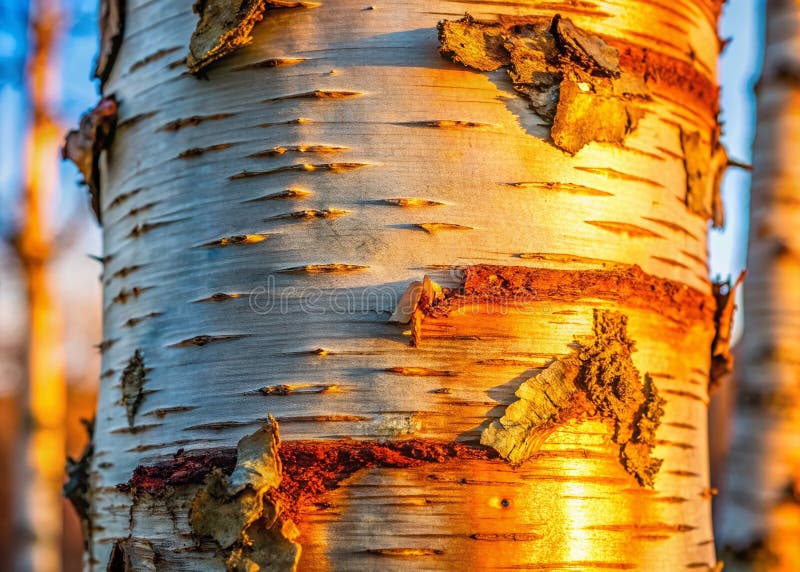 Closeup View of Birch Tree Bark Unveiling the Intricate Patterns and ...