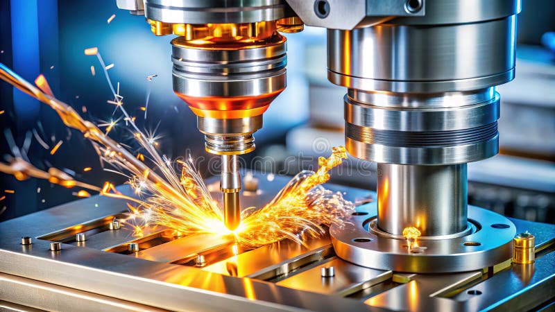 HighSpeed CNC Milling Machine Tapping Process Detailed CloseUp of ...