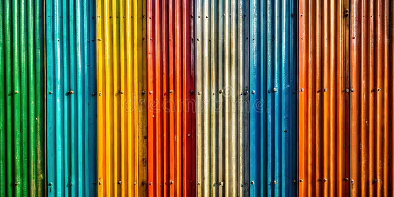Closeup View of Corrugated Metal Siding a Study in Texture Pattern and ...