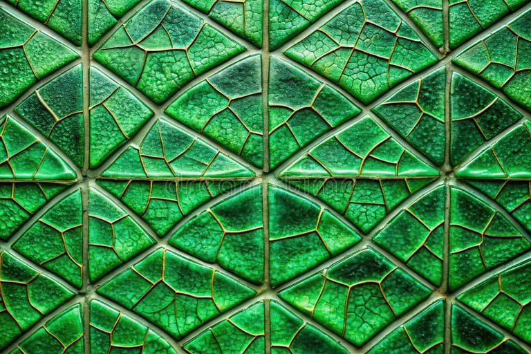 Stunning Emerald Green Glazed Tile Background Featuring Intricate ...