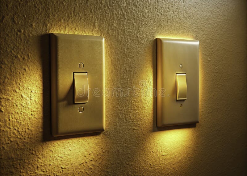 Closeup LowLight Photography of Dual Panel Light Switches on Tan ...