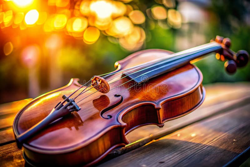 CloseUp of a Violinist in a Dynamic Diagonal Pose Capturing the Passion ...