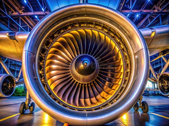 Closeup View of a Delta Plane Engine Engineering Marvel of Modern ...