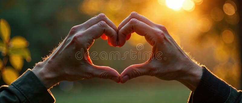 Closeup Artistic Hands Forming a Heart Shape Peace Sign a Powerful ...
