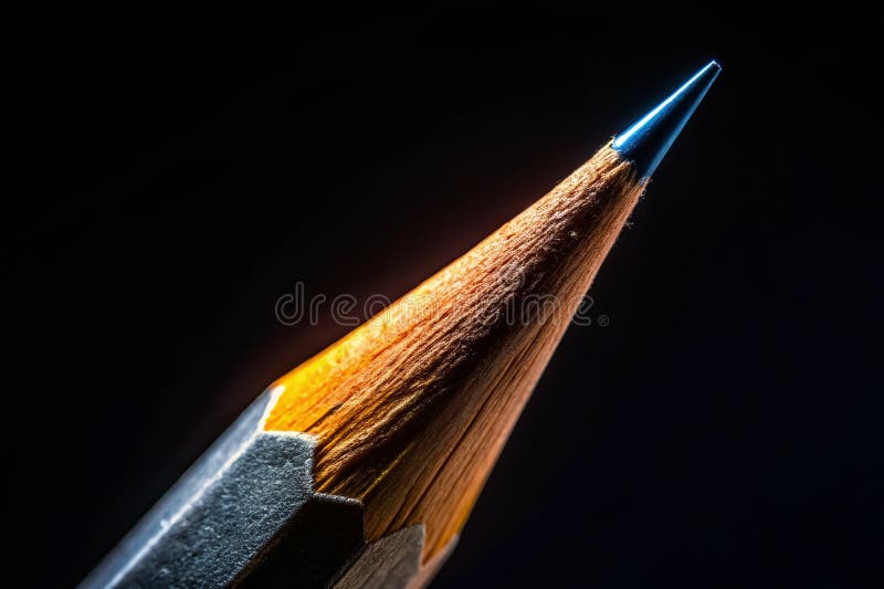 Intriguing CloseUp of a Sharpened Pencil Point Under Dramatic Night ...