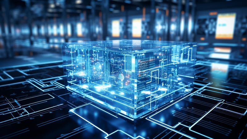 Futuristic Network Security: Glowing Wireframe Globe in High-Tech ...