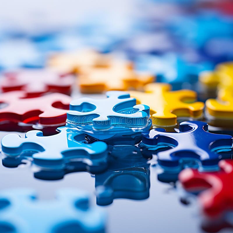 Powerful Unity: Vibrant Puzzle Pieces in Harmonious Formation Stock ...