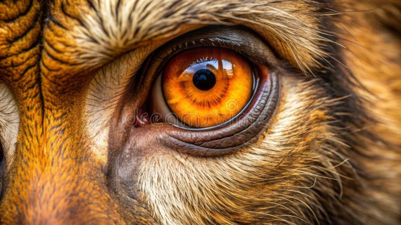 Closeup of a Curious Monkeys Eye Intense Brown Gaze and Intricate Fur ...