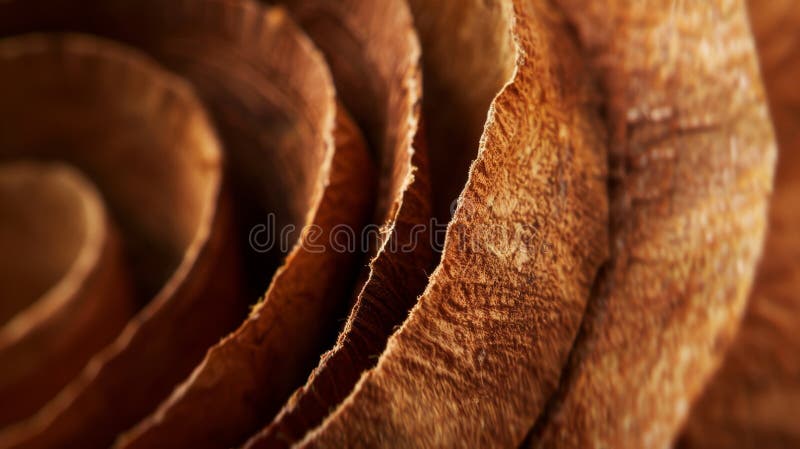 Captivating Close Up of Rolled True Cinnamon Bark Showcasing Its Rich ...