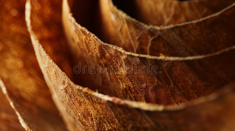Captivating Close Up of Rolled True Cinnamon Bark Showcasing Rich ...
