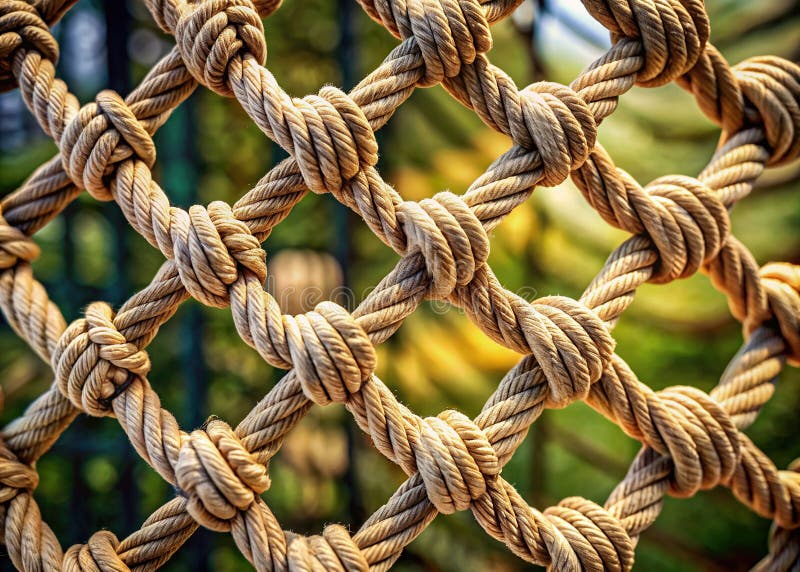 Intricate Rope Netting a CloseUp Exploration of Woven Patterns for ...