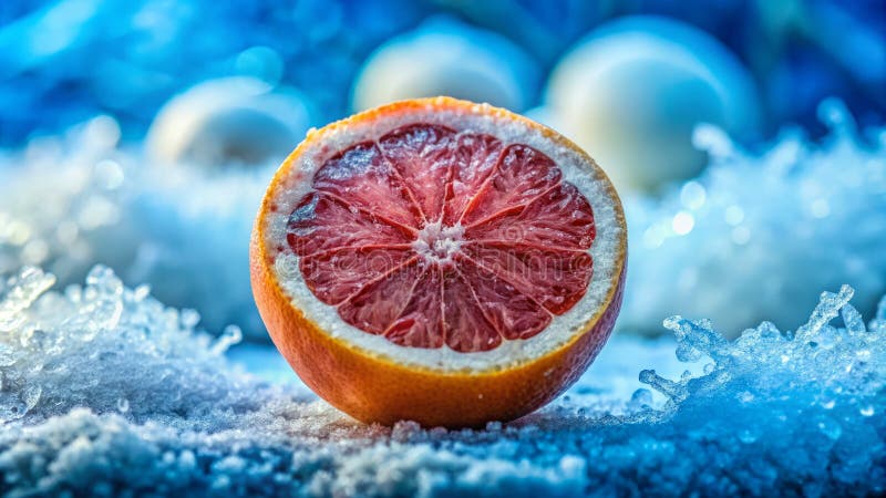 Frozen Grapefruit: a Close-Up Celebration of Intricate Icy Textures and ...