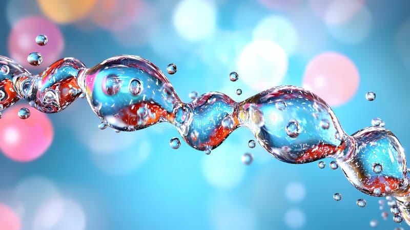 Abstract Water Molecules Spiral Structure of Liquid Stock Illustration ...