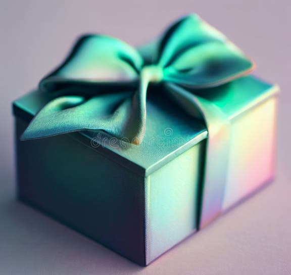 Iridescent Teal Gift Box stock illustration. Illustration of stunning ...