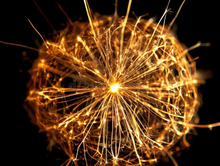 Captivating Close-up of Sparkler Light Burst in Minimalistic Style ...