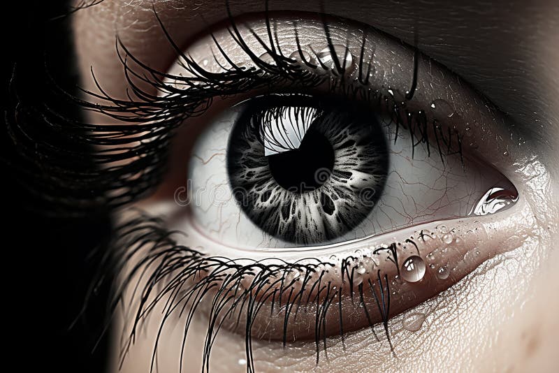 Tearful Eye Close Up Emotional Stock Photo - Image of connection, close ...
