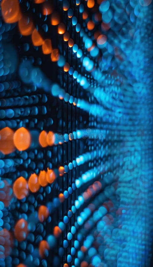 Captivating Close Up of a Tech Themed Backdrop with Vibrant Blue ...