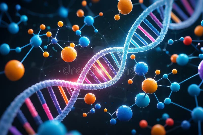 Medical Biotechnology DNA Double Helix 3D Visualization Stock Image ...