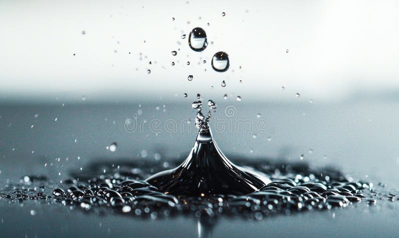Captivating Close-up of Water Droplets Colliding, Creating a ...
