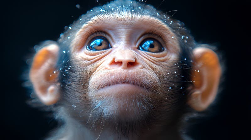 Captivating Close-up of Young Monkey with Intriguing Expression and ...