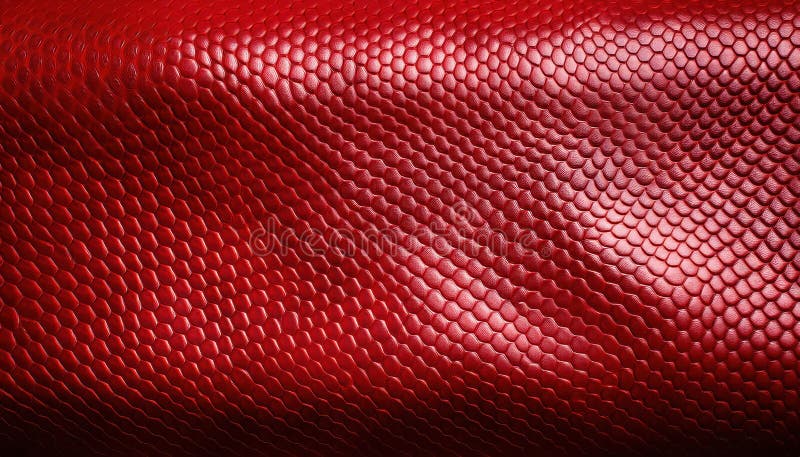 Vivid Synthetic Red Snakeskin Texture a Striking CloseUp of Highly ...