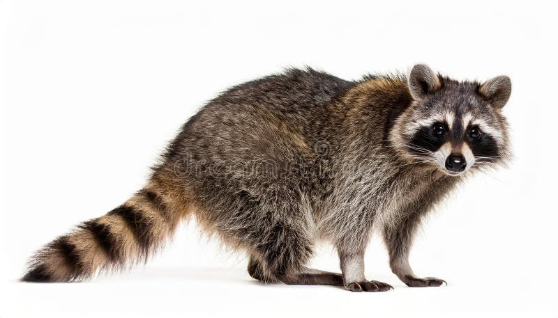 Striking Portrait of a Raccoon Against a White Background Majestic ...