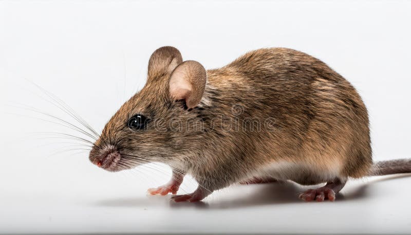 White Wood Mouse in Pristine Studio Setting Captivating Closeup of a ...