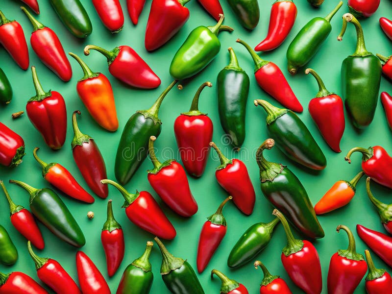 Captivating CloseUp of Jalapeno Pepper Patterns on a Vibrant Green ...