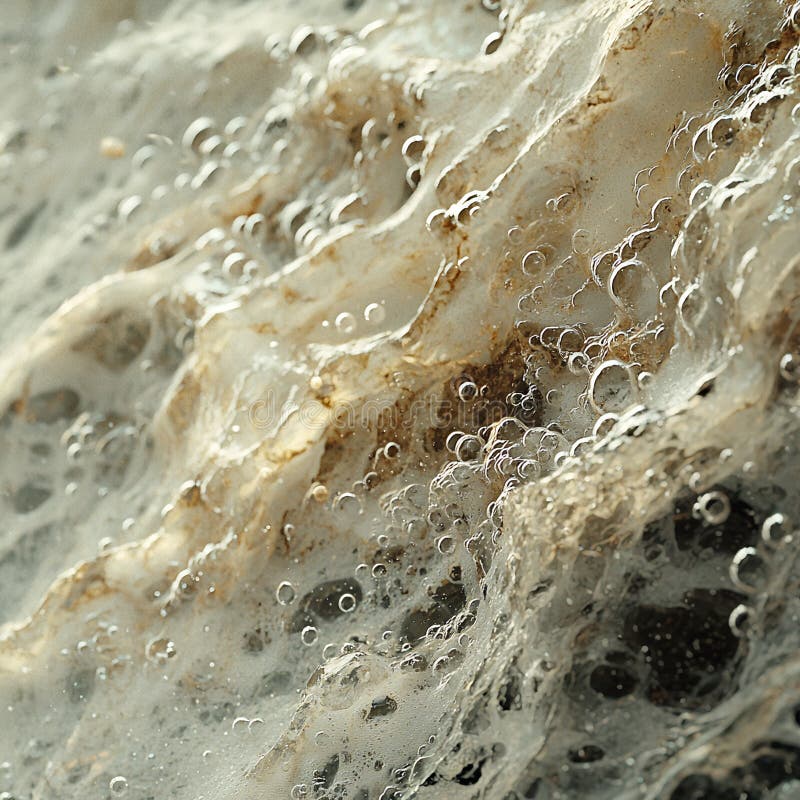 Abstract Close Up of Water Bubbles on a Rock Surface Creating a Unique ...