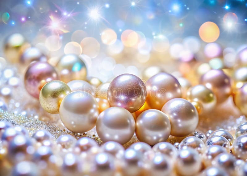 A Captivating CloseUp of Sparkling Pearls and Diamonds with a Delicate ...