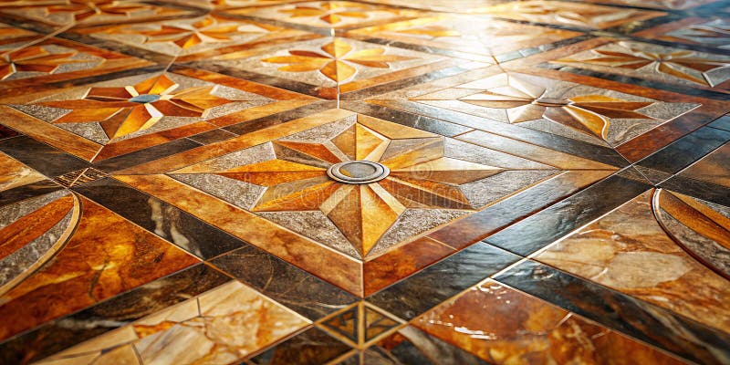 Captivating CloseUp of Stone Floor Tiles Geometric Patterns Natural ...