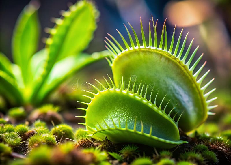 Captivating CloseUp of a Venus Flytrap a Carnivorous Plants Delicate ...