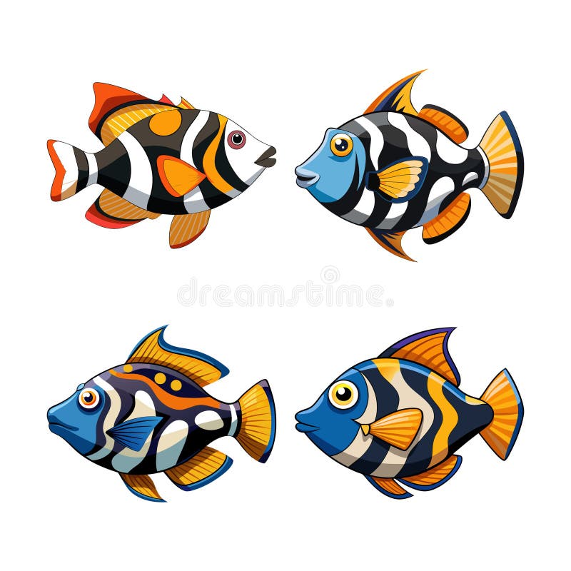 Captivating Clown Triggerfish in Colorful Waters Stock Vector ...