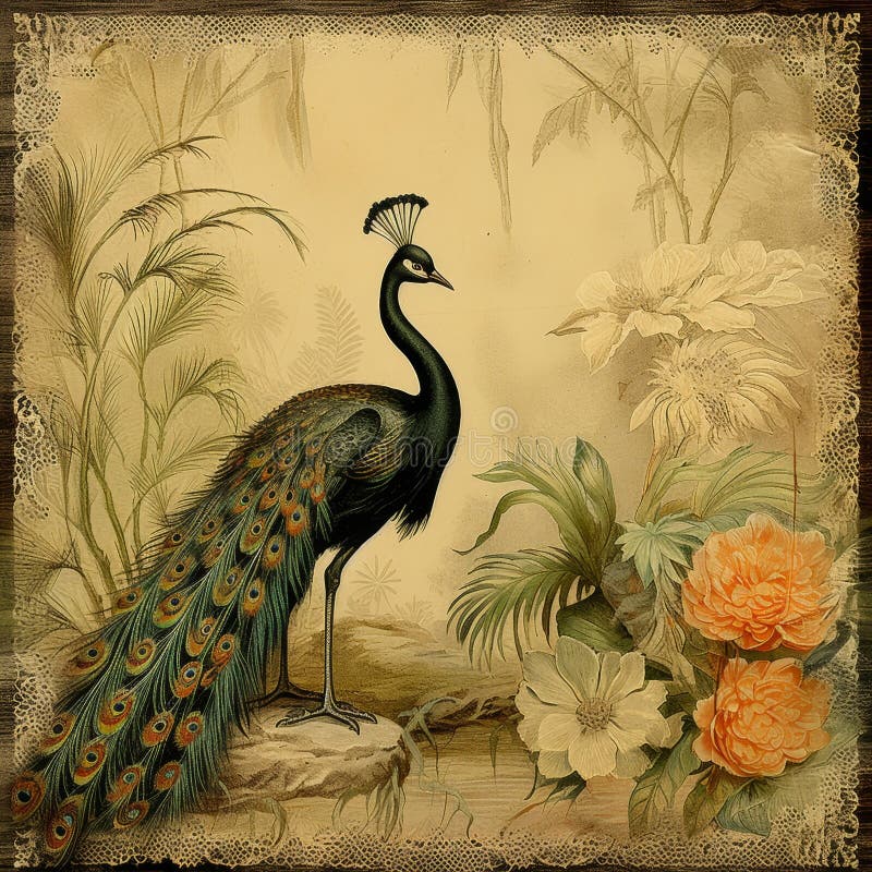 Captivating Collage Background with Grunge, Retro Elements, Exotic ...