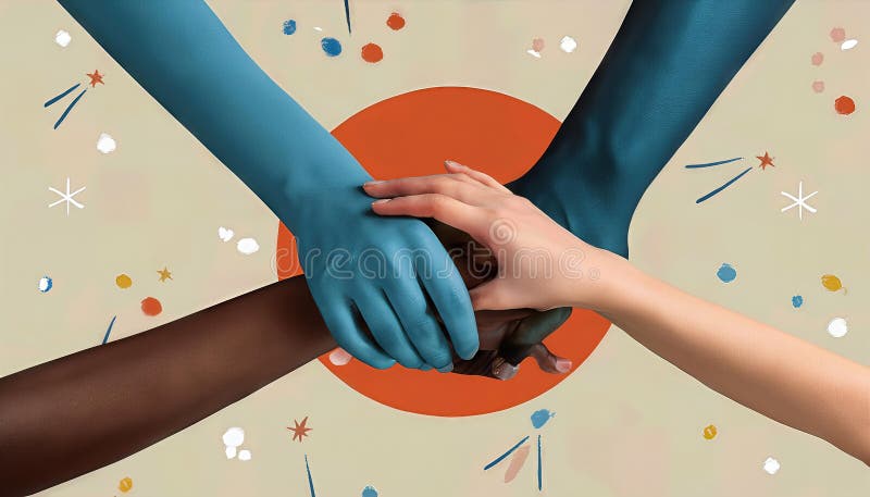 Collaborative Hands Unity a Vibrant Image of Human Friendship and ...