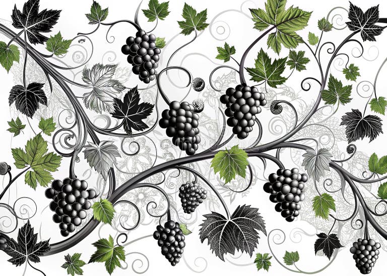 Elegant Black and White Vines a Versatile Collection of Botanical ...