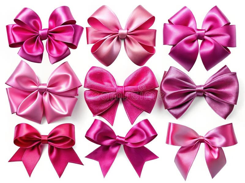 A Captivating Collection of Expertly Crafted Pink Satin Ribbon Bows a ...