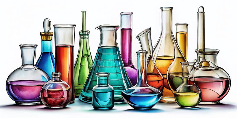 A Captivating Collection of HandDrawn Scientific Glassware Elegant ...